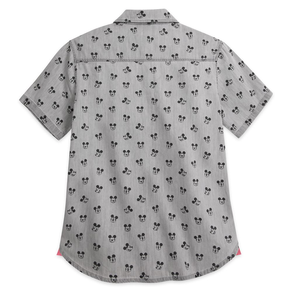 Mickey Mouse Grayscale Woven Shirt for Men | Disney Store
