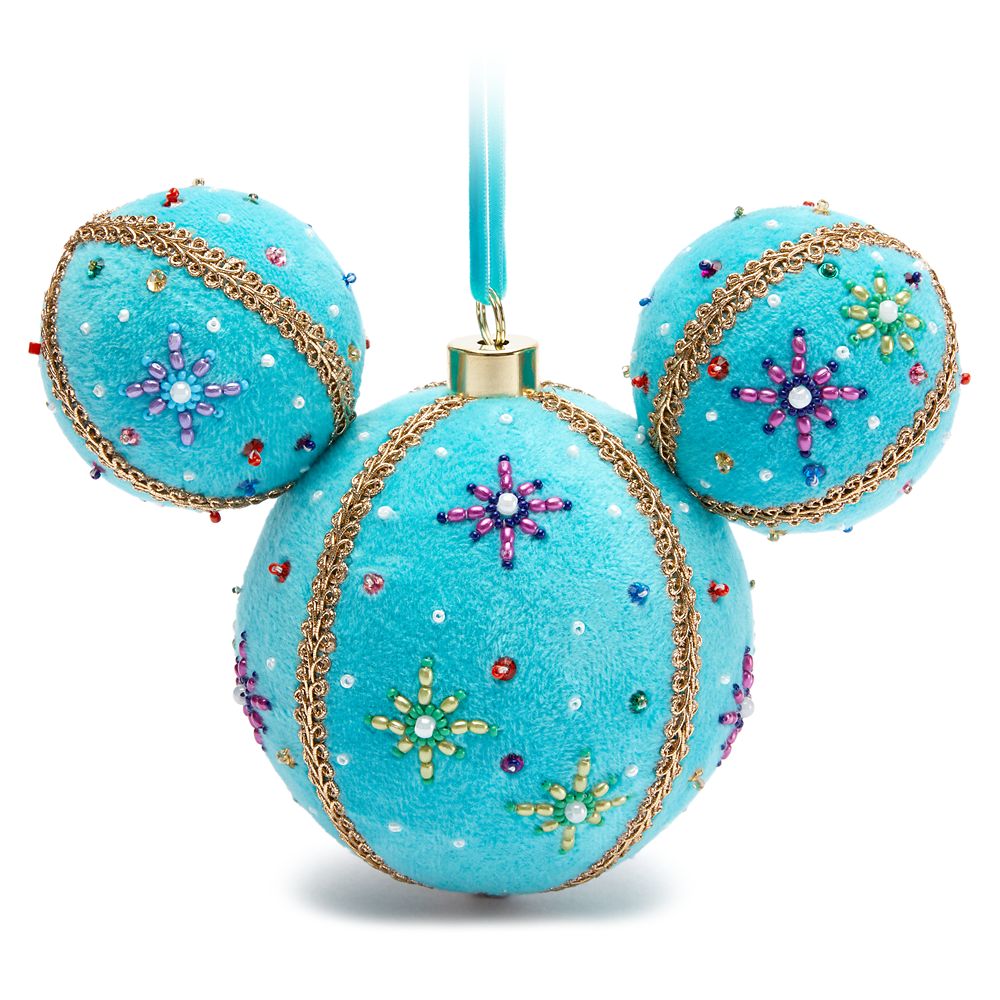 Mickey Mouse Icon Ball Ornament - Beaded Fantasyland Castle is now out ...