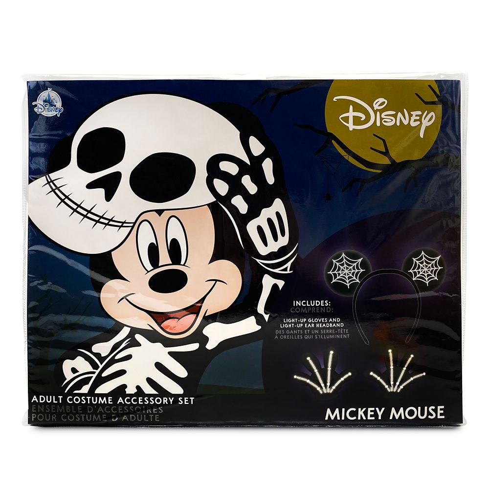 Mickey Mouse Light-Up Skeleton Costume Accessory Set for Adults - Buy ...