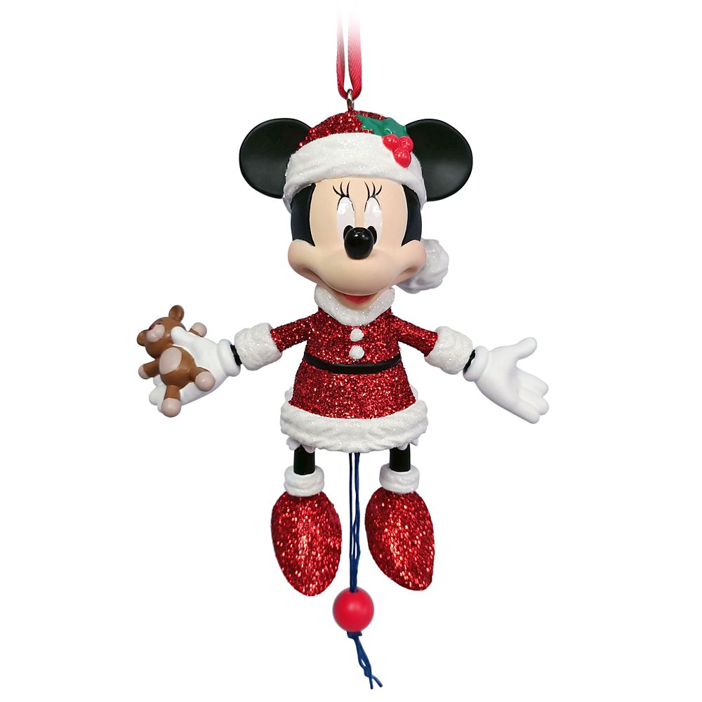 Santa Minnie Mouse Articulated Figural Ornament | Disney Store